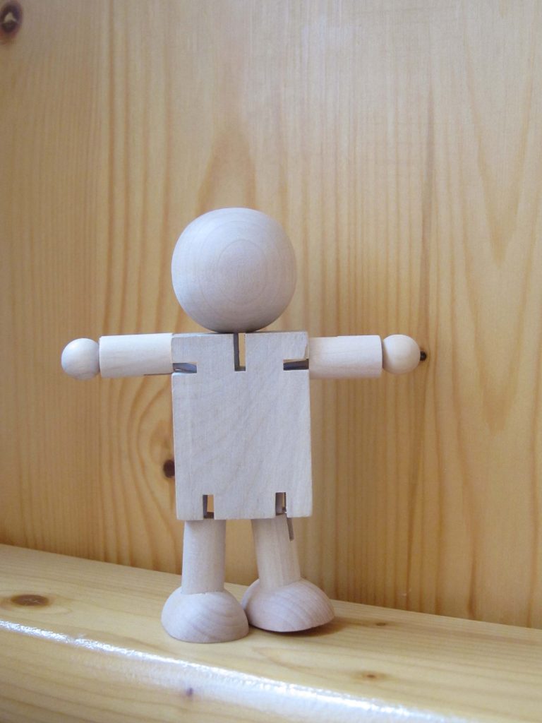 Wood Peg Doll, wood craft - movable limb & head - Shine Kids Crafts