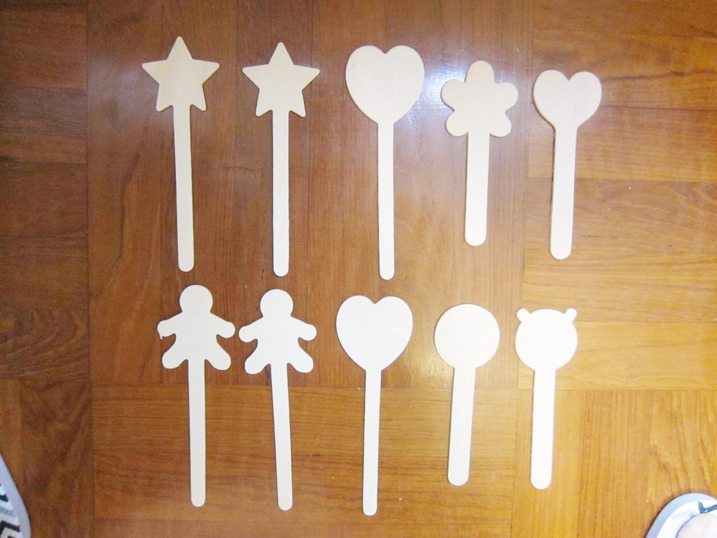 Lollipop Sticks w/ Shapes, Wood Bookmark, Popsicle Stick - Shine Kids ...