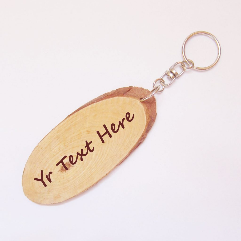 Personalized Wood Keychain / Keyring, Wood Log, Custom - Shine Kids Crafts