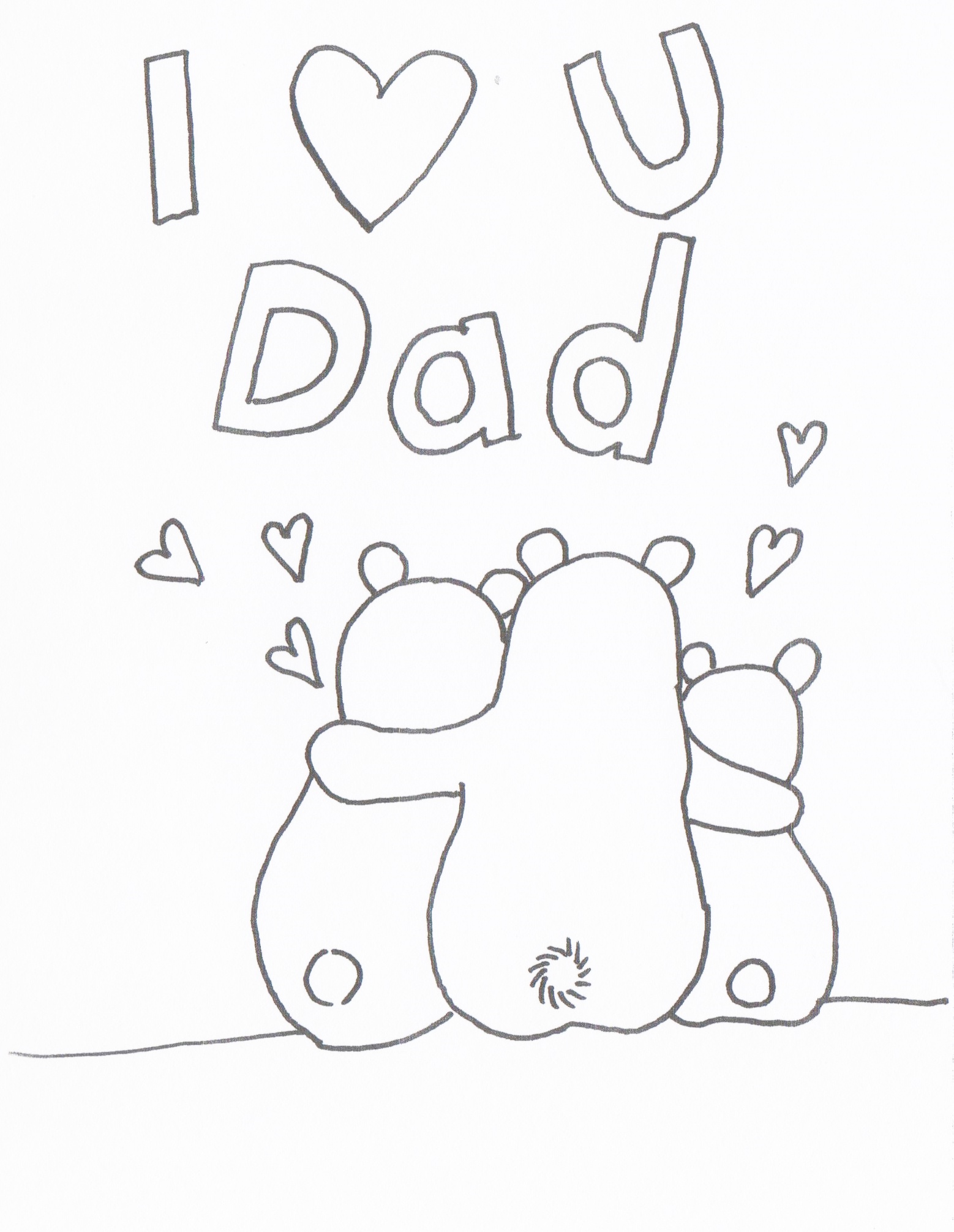 Free Printable Fathers Day Coloring / Card - Bear Family - Shine Kids ...