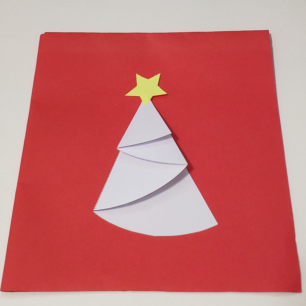 Fold Paper X'mas Tree - with template & easy - Shine Kids Crafts