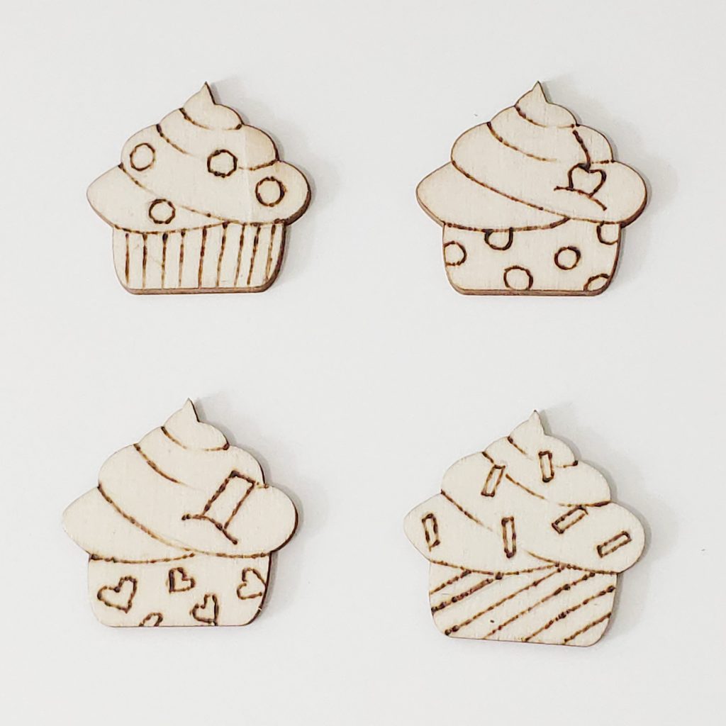 Save the Date Magnet / Cupcake Cake Topper / Pin - Set of 5 w/ gift box ...