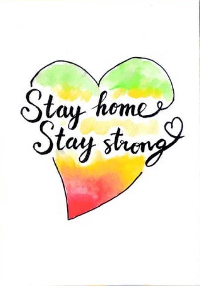 Free Printable Positive Quote - Stay home stay strong - Shine Kids Crafts