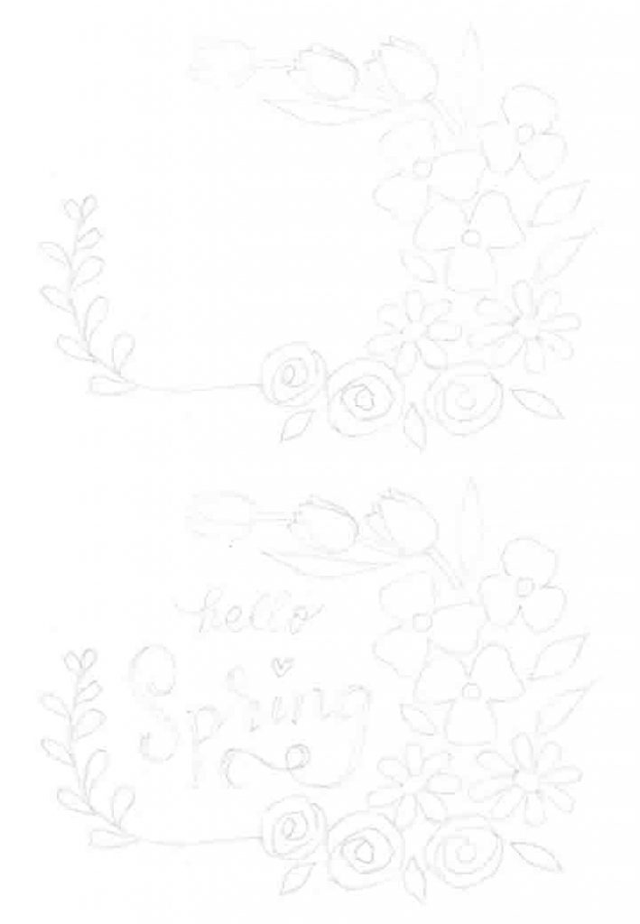 Free Printable Floral Coloring - hello spring - Shine Kids Crafts